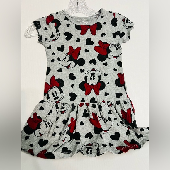 Disney | Dresses | Disney Minnie Mouse Gray And Red Dress | Poshmark